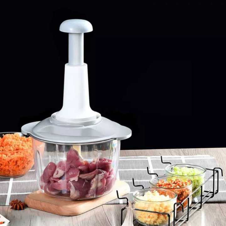 Manual Chopper Hand Push Food, Vegetable, Onion & Meat Chopper Easy ...