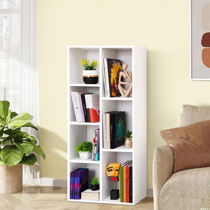 Book Shelf 7 Cubes Engineered Wood DIY Multipurpose Book Stand for Home ...