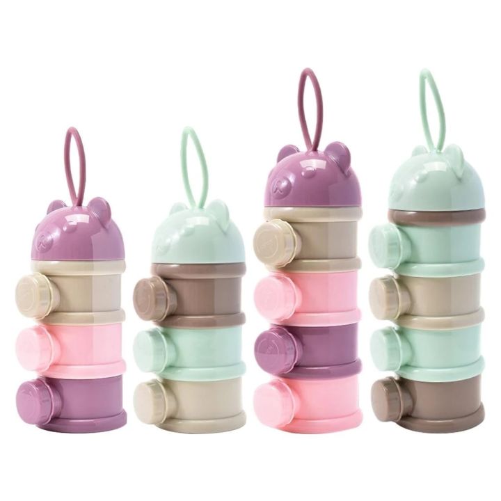 3 layers Bear Style Portable Baby Food Storage Box Essential Cereal ...