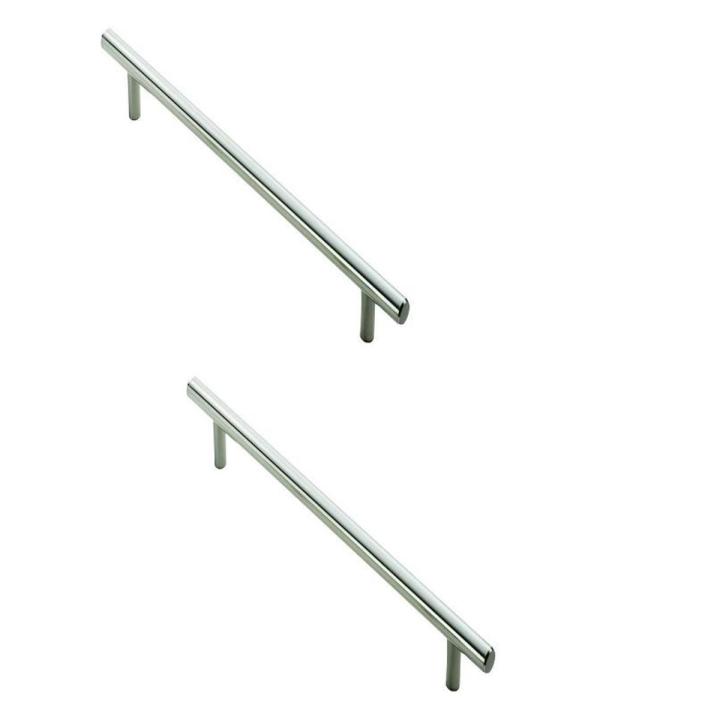 Pack of 2 Stainless Steel Effect Cabinet T Bar Handles (Pull Type Slim ...