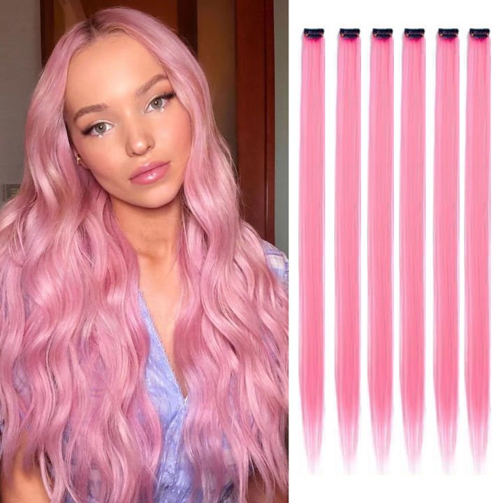 Baby Pink Single Clip Hair Extension For Girls | Daraz.pk