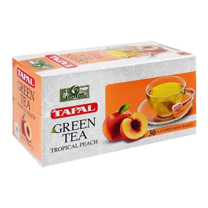 Tapaal Green Tea Bags Tropical Peach Pack (30 pcs) | Daraz.pk