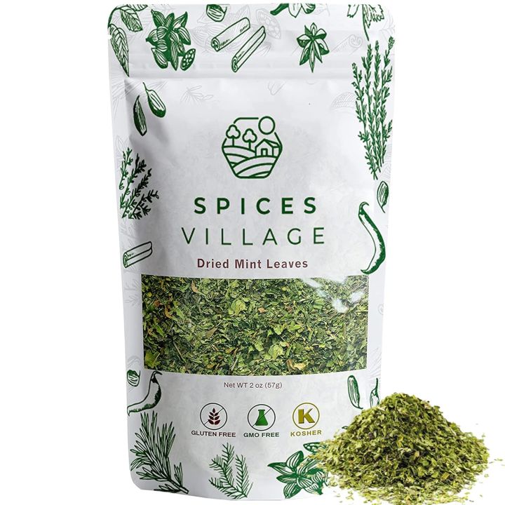 Spices Village Mint Leaves Fresh Dried Spearmint Herbs, Crushed Mint ...