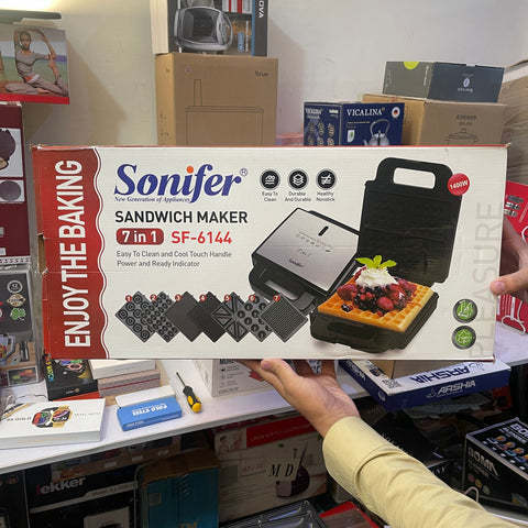Sonifer SF-6144 best quality kitchen 1400W multi 7 in 1 sandwich and ...