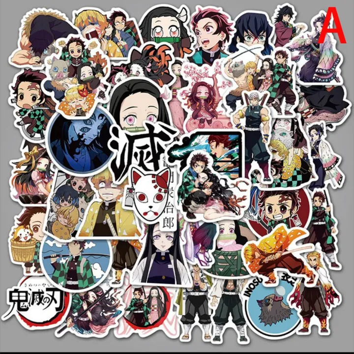 50Pcs Anime Demon Slayer Kimetsu No Yaiba Stickers Pvc Waterproof ...