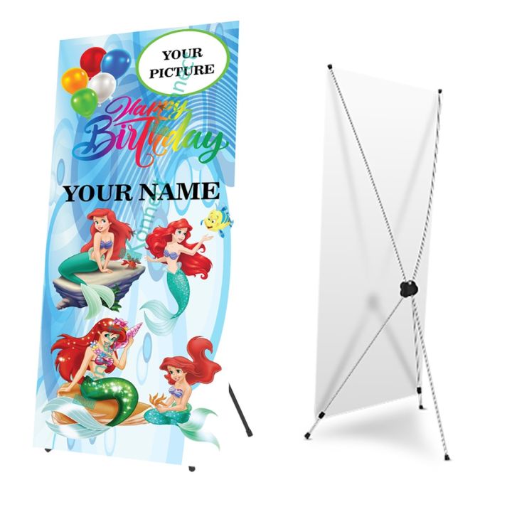 Personalized Birthday Party Welcome X Stand With Banner | Mermaid Theme ...