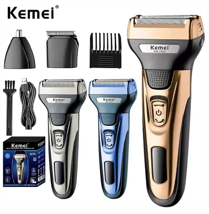 Orignal kmei Shaving Machine 3 In 1 Rechargeable Hair Clipper Shaver ...