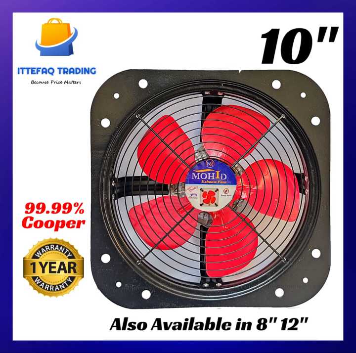 Exhaust Fan 10 inch Metal Body 99.99% Pure Copper Winding with1 Year ...