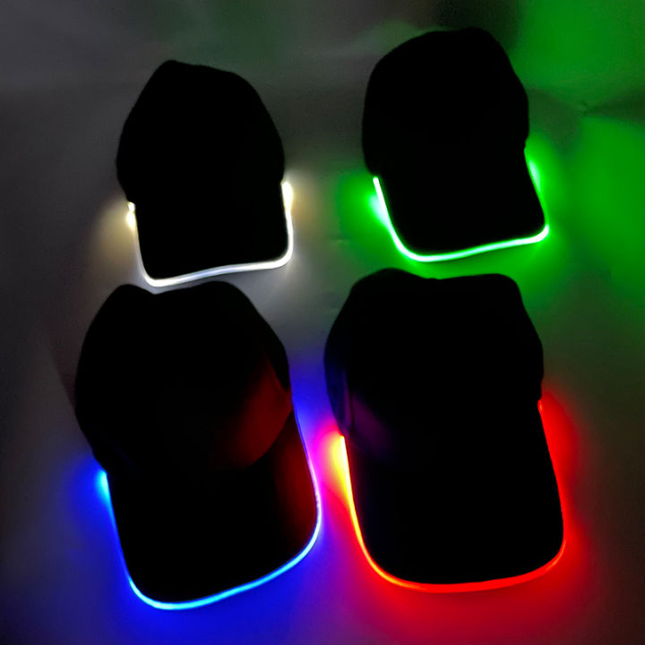 Hot LED Light Up Baseball Cap Neon Colorful Glowing Adjustable Sun Hats ...