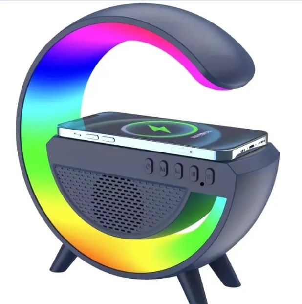 Round G Shape Multifunction Wireless Charger Pad Stand Speaker TF RGB ...