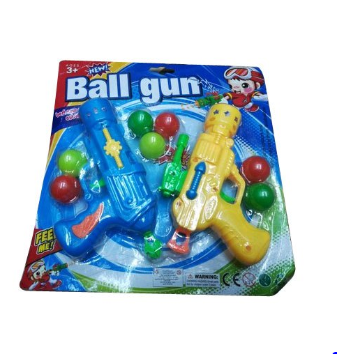 Kids Play 2 Gun Set with 7 Foam Bullets – Multicolor Plastic Toy Guns ...