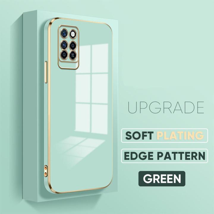 For Infinix Note 10 Pro Soft Original Square Edge Pattern Casing Plated ...