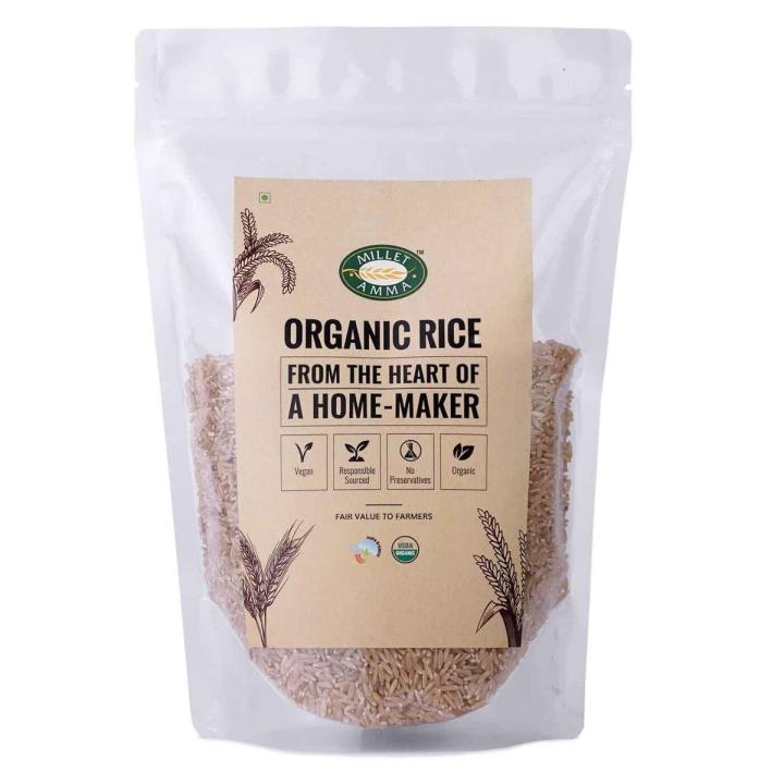 Millet Amma Organic Brown Rice (454g) | Gluten Free and Unpolished Rice ...