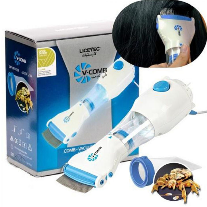 V-Comb Electronic Head Lice Removal Machine – Anti-Lice Vacuum Comb ...