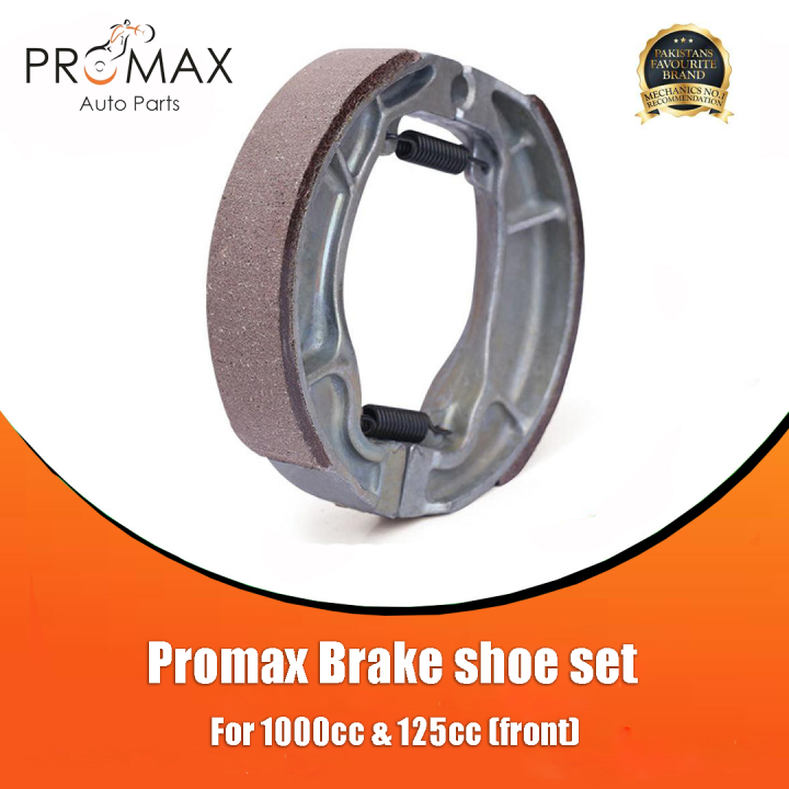 Promax Brake Shoe Set Front with Spring for Deluxe & 125cc Motorcycles ...