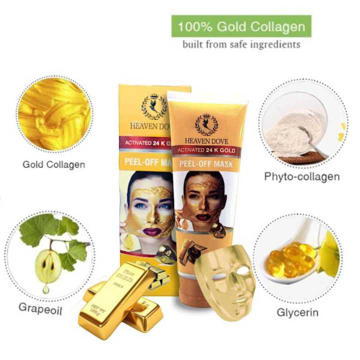 Heaven Gold 24K Gold Peel-Off Mask: Deep Cleansing, Blackhead Removal ...