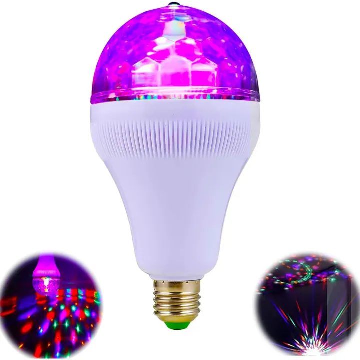 Voice Control Colorful Magic Rotating Ball Light, AC 85-265V E26/E27 LED Disco Ball Light, RGB ...