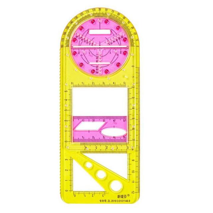 Multifunctional Geometric Ruler Geometric Drawing Template Measuring ...