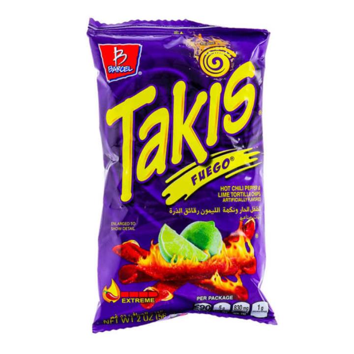 Takis Fuego Hot Chili Pepper And Lime Tortilla 56 g (Original Mexican ...