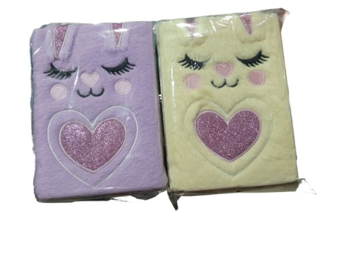 FunBlast Soft Fur Diary for Girls, Cute Plush Cartoon Notebook for ...