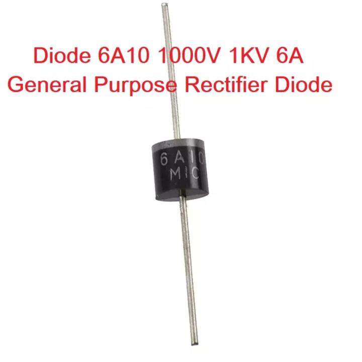 10 pcs 6A10 1000V 6A Axial Lead Silicon Rectifier Diode. DC fan diode ...