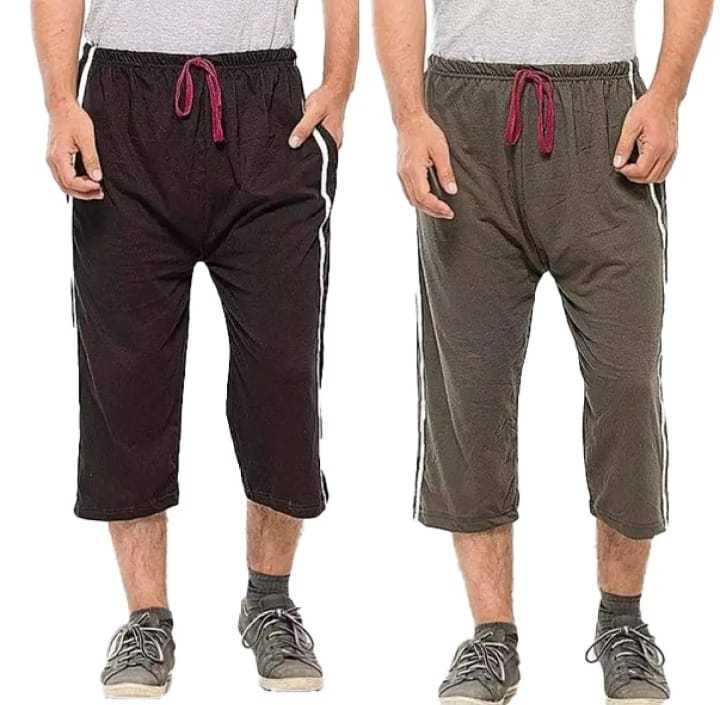 Pack of 02 - Summer Cotton Jersey | Quarter Shorts For Men | Double ...