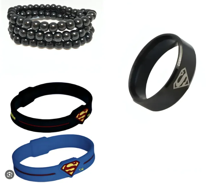 Pack of 3 | Black Beads + Superman Band + Superman Ring | Best Trio ...