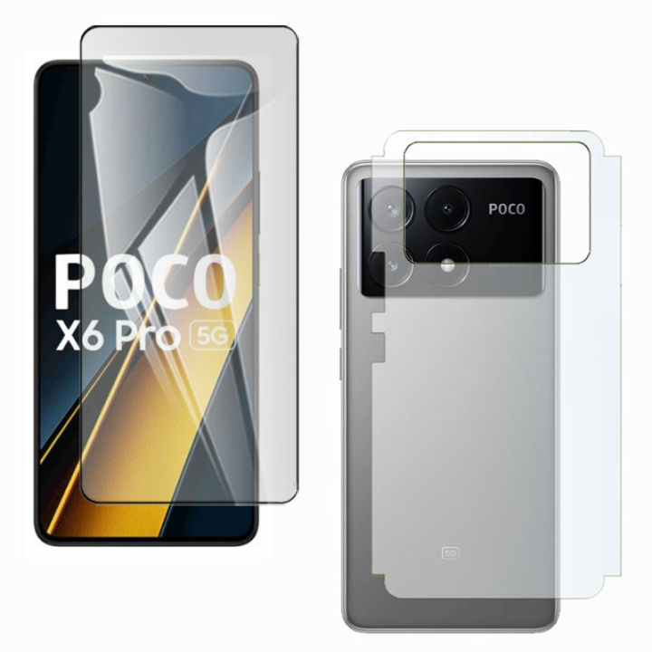 Xiaomi Poco X6 Pro Glass Protector Polish Screen Tempered + Back ...