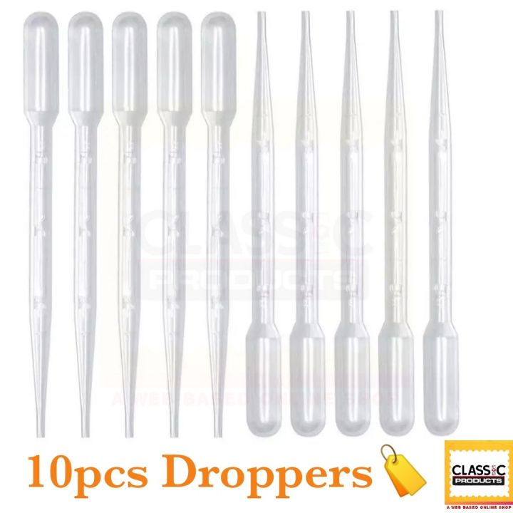 10 pieces High Quality Plastic Dropper, Graduated Pipettes of 3ml for ...
