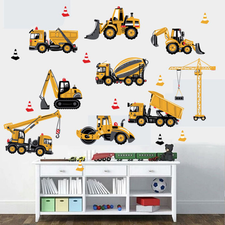 DIY Wall Sticker Transport Cars Truck Digger Ks Rooms Decor Boys Room ...