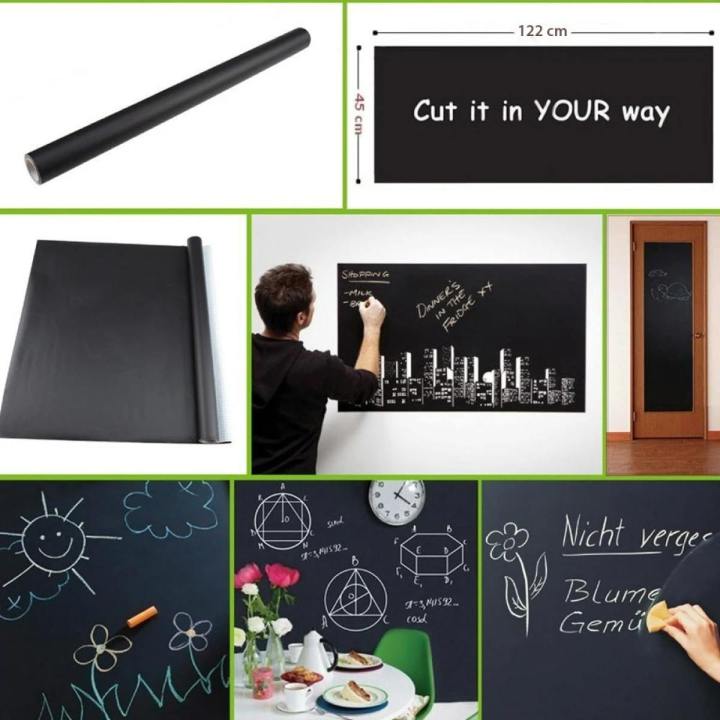 Black Matte Adhesive Chalkboard Wall Decal Poster Chalks & Marker-Peel ...