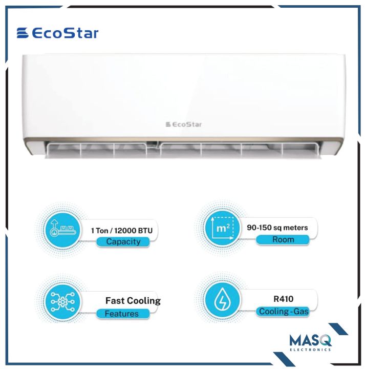 EcoStar AC 1 TON Inverter Duke Series (Heat & Cool) ES-12DU01WG | Daraz.pk