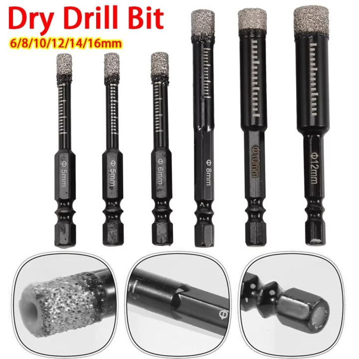 New 5-16mm Dry Welded Ceramic Drill Bit Hex Shank Hard Diamond Drill ...