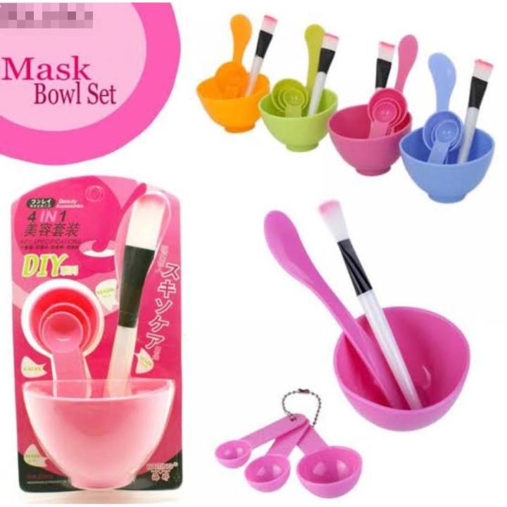 4 in 1 DIY Facial Beauty Mask Bowl with Stick Brush Set (Set of 6 ...