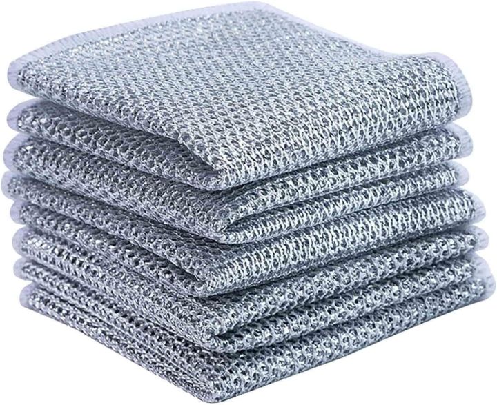 (10 Pcs) Multipurpose Wire Dishwashing Rags for Wet and Dry, Double ...
