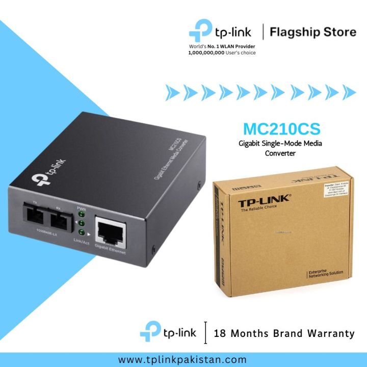 TP-Link Network Gigabit Desktop Switch MC210CS Gigabit Single-Mode Media Converter - 18 Months ...
