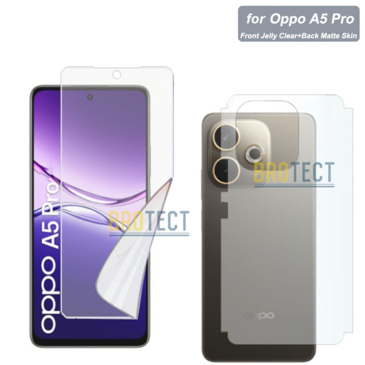 2 IN 1 Oppo A5 Pro Front Jelly Screen Protector + Back Matte film soft ...