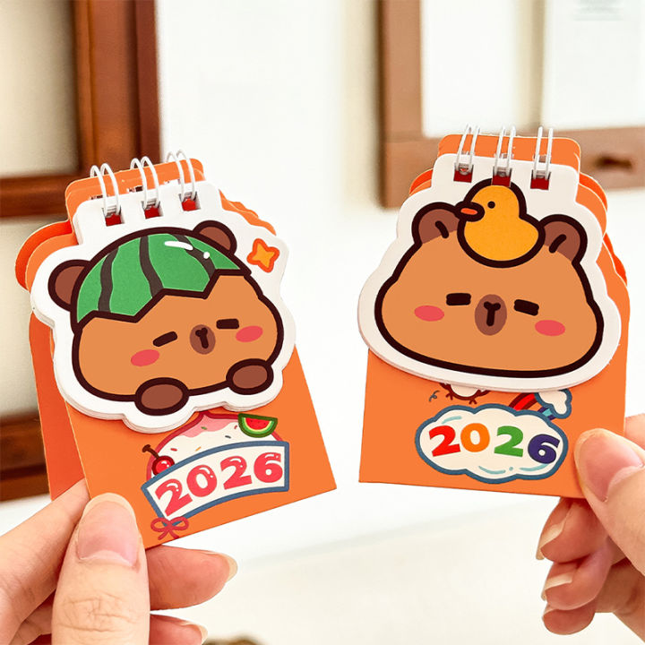 2026 Mini Capybara Desk Calendar Pocket Portable Daily Memo Calendar ...