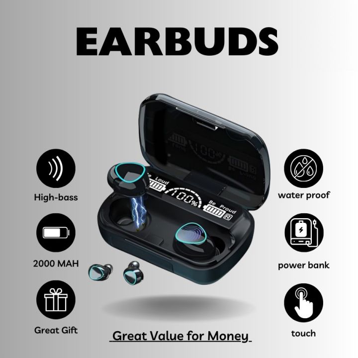 M10 wirless Earbuds with Super Sound & High Quality Touch Sensors True ...