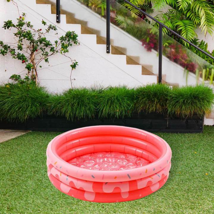 Durable Inflatable Swimming Seat Bath Tub Pump Ground Kiddie Paddling ...