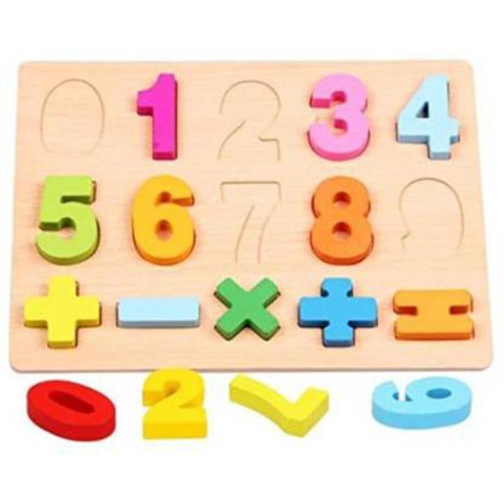 Toddler Educational Wooden Alphabets and Number Board for Kids ...