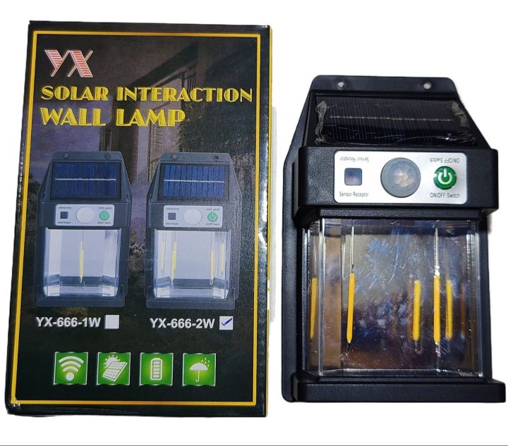 YX-666-2W Solar Interaction Wall Lamp Motion Sensor Outdoor LED Light ...