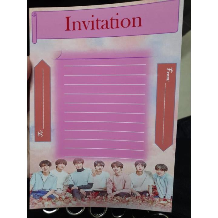 BTS kpop BT21 invitation card 5*7' for bts army 10 cards in one pack ...