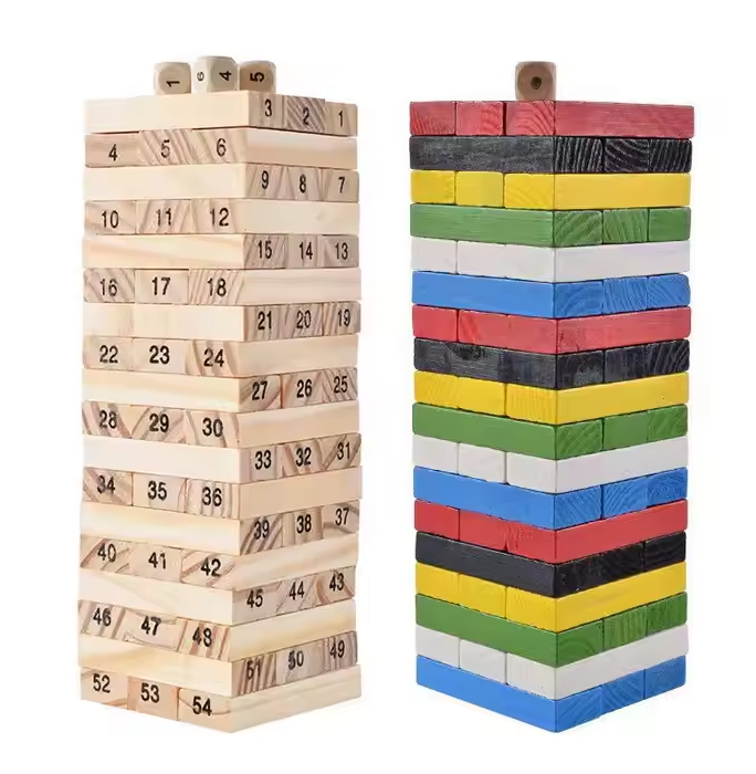Wiss Toy Wooden Building Blocks Jenga 54Pcs | Daraz.pk