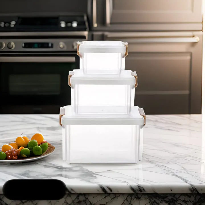 Stackable Food Container - Airtight Food Container - Rectangle Plastic ...