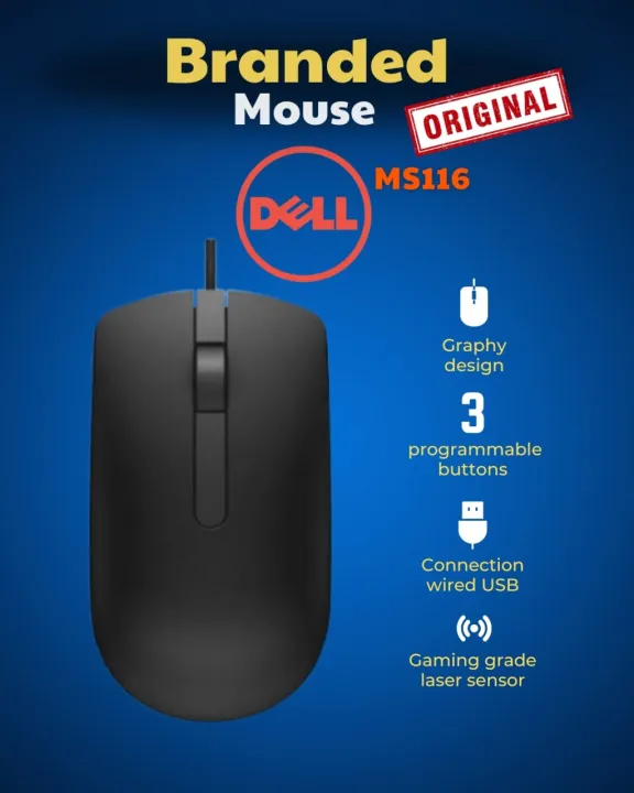 Original Branded Wired Mouse - Dell, HP, Fujitsu | USB Connection | 3 ...