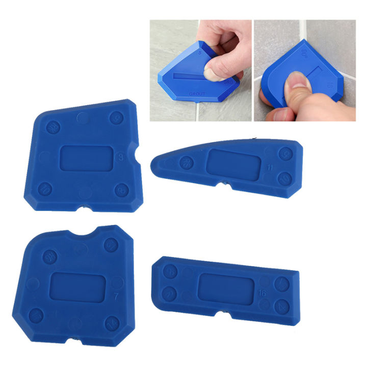 4Pcs Caulking Tool Kit Silicone Joint Sealant Spreader Spatula Scraper ...