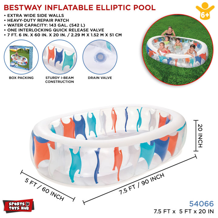 7.5 Feet Swimming Pool For Kids Above Ground 8 foot Inflatable Oval ...