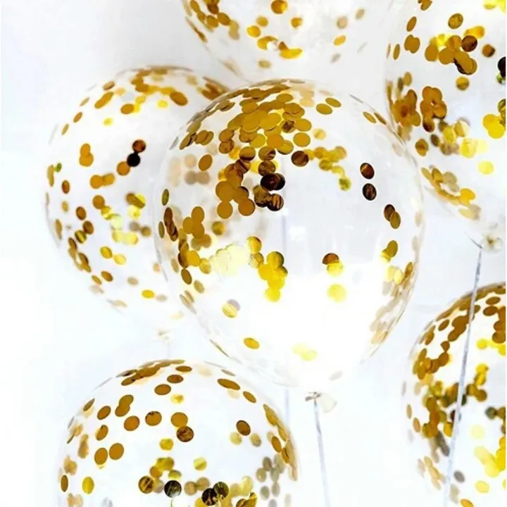 Pack Of 10 Pieces Golden Color Confetti Filled Balloons - Confetti ...