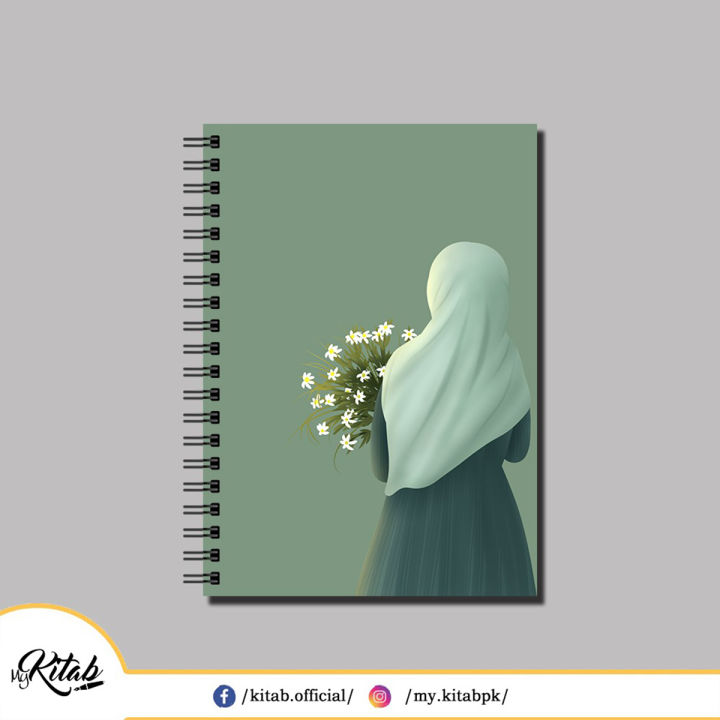 MyKitab - Green Art Girl Spiral NoteBook A5 & A4 150 pages|Notebook for ...